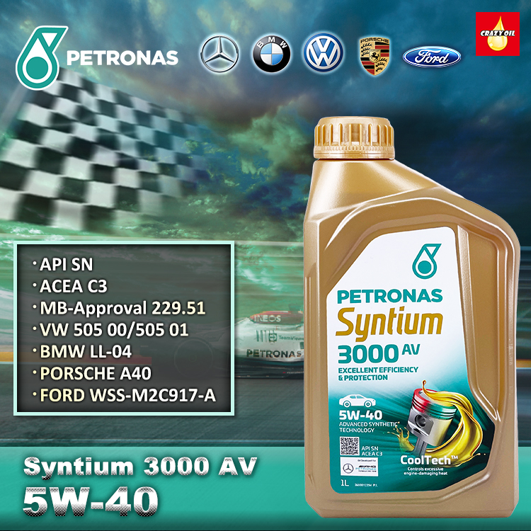 PETRONAS Syntium 3000 AV 5W40 汽車合成機油 | 瘋油網